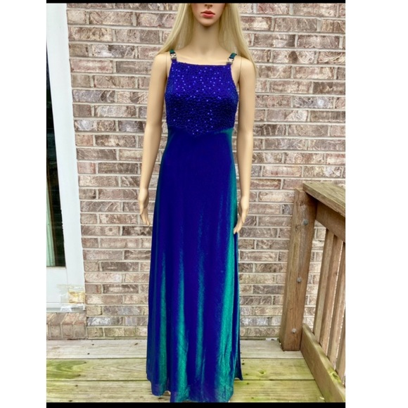 Betsy & Adam | Dresses | Vintage 9s Purple Green Fairy Iridescent Prom ...